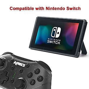 KMD Official Licensed Wireless Pro Controller for Nintendo Switch, PC, MacOS and More - Built in Turbo & Other Features - Black
