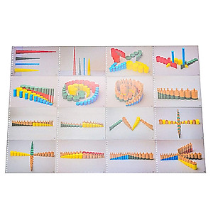 Kghios Montessori Sensorial Visual Sense Toys Book Materials for Toddlers,Knobless Cylinders,Cylinder Block Sensorial Cards,Baby Early Educational Tools Preschool Learning Toys