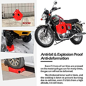 ARCTICSCORPION Upgraded Gas Can, 5L/1.3 Gallon Mountable Motorcycle Gas Can with Snap-in Spout, Mounting Hardware, Lock and Keys Emergency Gas or Water Container for ATV UTV SUV Trailer and Dirt Bike