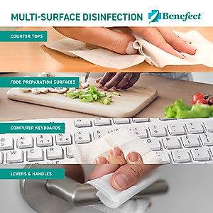 Benefect Botanical Disinfecting Wipes - (250 Wipe Count) Natural, No Residue - Antibacterial Disinfectant, Multi-Surface Cleaning and Sanitizing Wipes