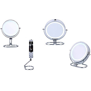 KONGZIR Bathroom Vanity Mirrors Travel Mirrors，Lighted Magnifying Mirror 10X with Natural LED Lights, Portable Lighting Vanity Mirror for Bathroom and Travel，Bathroom Mirrors Makeup Mirror