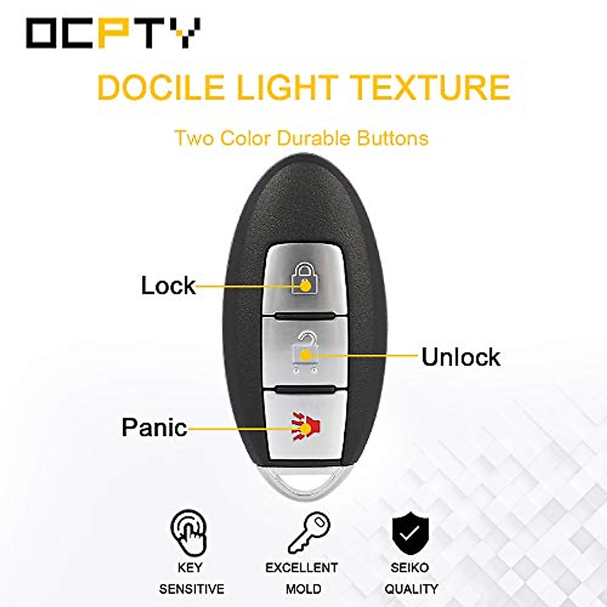 OCPTY 1 PCS Keyless Entry Remote Control Key Fob Transmitter Replacement for 15 16 17 18 for Nissan Pathfinder Murano Titan XD Titan S180144304 7812D-S180204 KR5S180144014 3 Buttons