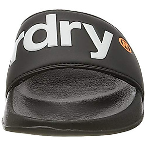 Superdry Men's Walking Slipper, Optic Black/Optic White/Hazard Orange, Small