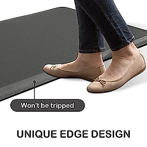 MAYHMYO Grey Kitchen Rugs Kitchen Mats Anti Fatigue Kitchen Floor Mats Thick Cushioned Non Slip Waterproof Memory Foam Kitchen Mat for Standing Desk Office Sink Laundry