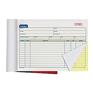 Adams Invoice Book 3 Pack, 2 Part Carbonless Invoices, Horizontal Sales Slip, 5-9/16 x 8-7/16 Inches, 50 Sets per Book (DC5840-3)