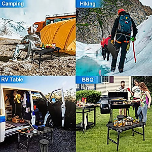 KPR Retractable Folding Table and Stool Set,Portable Camping Foldable Table Lightweight Yet More Sturdy with Adjustable Stool for Picnic Beach Camp,Fishing,Hiking Tours,BBQ,Parties,Outdoor Activities