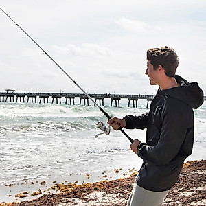 Whistytwig Compact Telescopic Fishing Rod - Versatile Retractable Pole for Fresh & Saltwater, Portable Fishing Rod, Ideal for Travel (Black/White - Lure Fishing, 7'2.5")