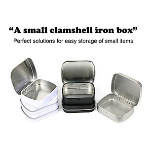 AKOAK 3 Pcs 2.4 x 1.7 x 0.6 Inches Rectangular Empty Hinged Tins Box Containers for First Aid Kit,Survival Kits,Storage,Herbs,Pills,Crafts and More (Silver)