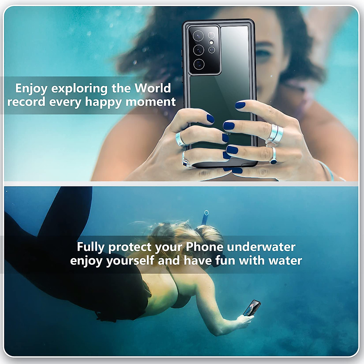 SPIDERCASE Designed for Samsung Galaxy S22 Ultra Case, Waterproof Built-in Screen Protector Full Protection Heavy Duty Shockproof Case, Teal