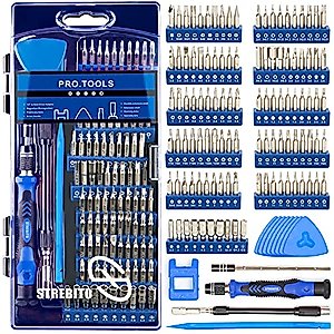 STREBITO Precision Screwdriver Sets 124 in 1 Magnetic Repair Kit with 110 Bits Electronics Tool Kit for Computer, PC, iPhone, Laptop, Cell Phone, MacBook, PS4, Nintendo, Xbox, Game Controller(Blue)