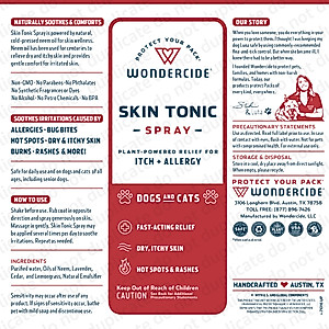 Wondercide - Skin Tonic Hot Spot & Itch Relief Spray for Dogs and Cats with Natural Essential Oils - Soothing First Aid Remedy for Pets - for Dry Itchy Skin, Allergy Rash Relief - 8 oz