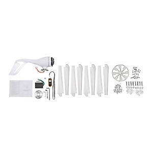 DONSU Wind Turbine Generator Kit 600W 12V w/8 Blade, Wind Generator Kit w/Charge Controller, Wind Power Generator for Marine, RV, Home, Windmill Generator Suit for Hybrid Solar Wind System