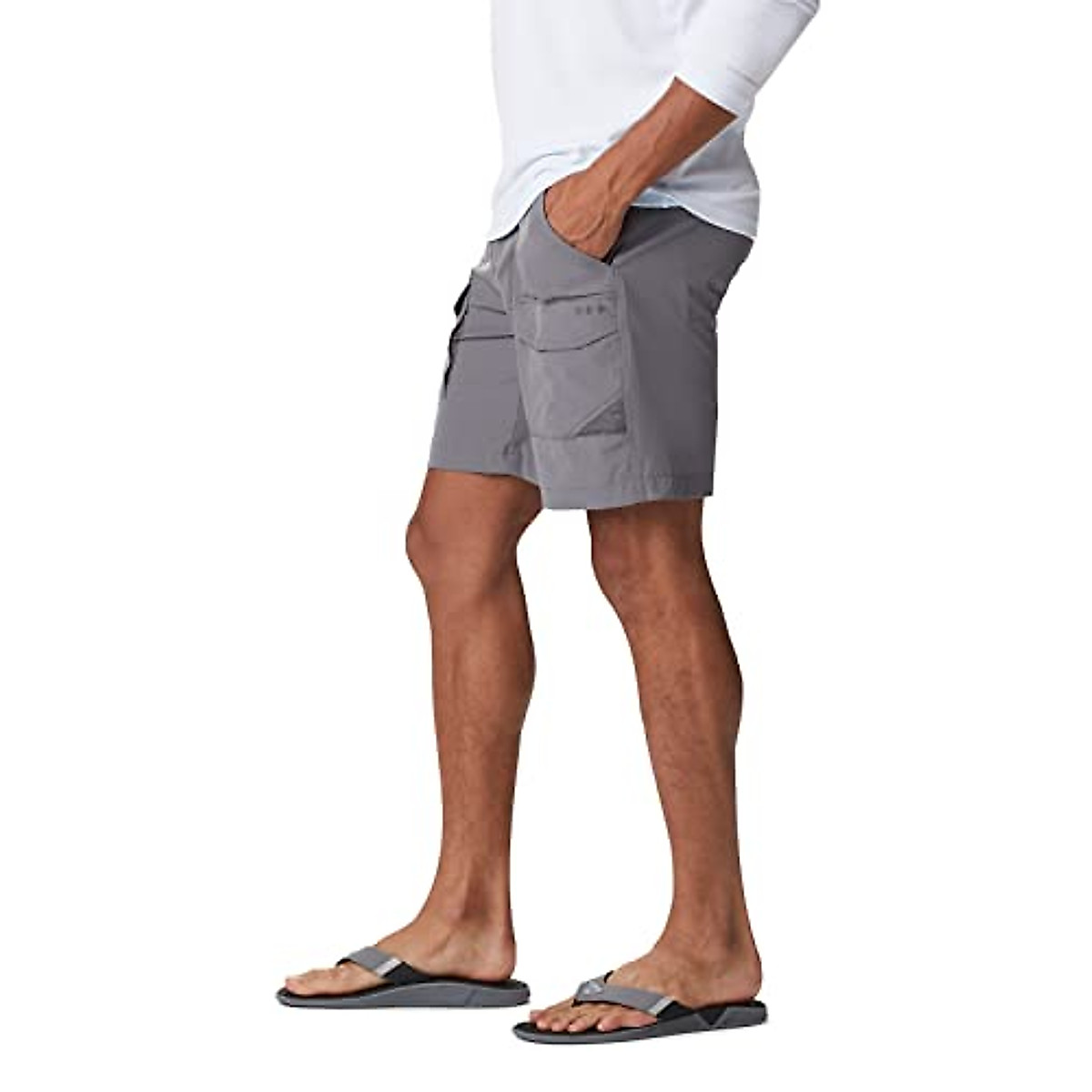 Columbia Men’s Permit III Shorts, Sun Protection, City Grey, Large