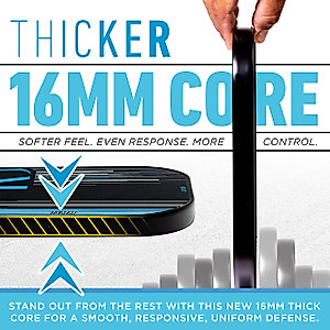 Franklin Sports Pro Pickleball Paddle - Christine McGrath Pro Player Tournament Pickleball Paddle - Polypropylene Paddle with Max Grit Surface - USA Pickleball (USAPA) Approved - Blue - 16mm Core