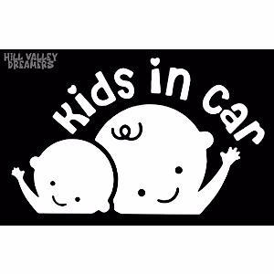 Hill Valley Dreamers HVD Kids in Car Decal Baby in Car Sticker Baby on Board car Decal Cute Baby Decal Kids on Board|White |7.5 in| HVD-21
