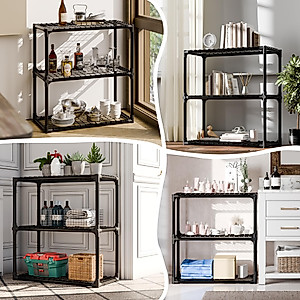 ALTLER Heavy Duty 3-Shelf Shelving Unit Standing Storage Shelf Units for Laundry Bathroom Kitchen Pantry Closet