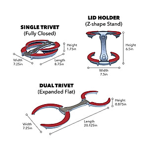 Trivae Unique Patented Pan Lid, Utensil and Pot Holder, Dish / Cake Serving Stand and Trivet All-in-1 for The Kitchen Lover