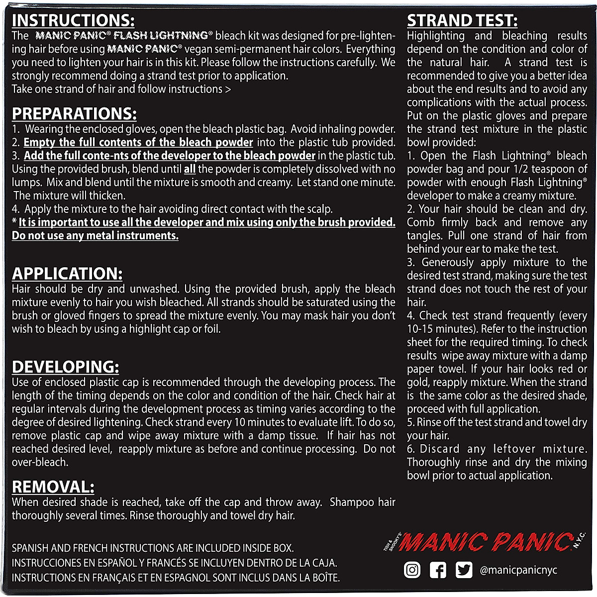 MANIC PANIC Flash Lightning Hair Bleach Kit - 30 Volume Developer + Bleach Powder Hair Lightener Lifting up to Five Levels - Vegan And Cruelty Free (2 pack)