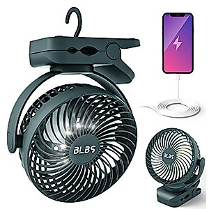 Rechargeable Fan - 65H 12000mAh Camping Fan Rechargeable, Tent Fan Use As Power Bank, Rechargable Fan with Hanging Hook, 360°Head Rotation Camping Fans for Tents, Camp Fan for Camping, Green