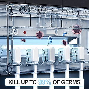 HouseGem Toothbrush Holder, Timer Function, 2000mAh Rechargeable Cordless Wall-Mounted Bathroom (White)