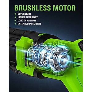 Greenworks 24V Brushless (1-1/8") Cordless Reciprocating Saw (2,7000 SPM), 4.0Ah Battery and Compact Charger Included