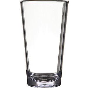 Carlisle FoodService Products Alibi Round Glass Clear Glass for Restaurants, Catering, Kitchens, Plastic, 16 Ounces, Clear