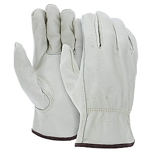 ATERET 12 Pairs X-Large Heavy Duty Durable Cowhide Leather Work Gloves I Driver Gloves for Truck Driving, Warehouse, Gardening, Farming