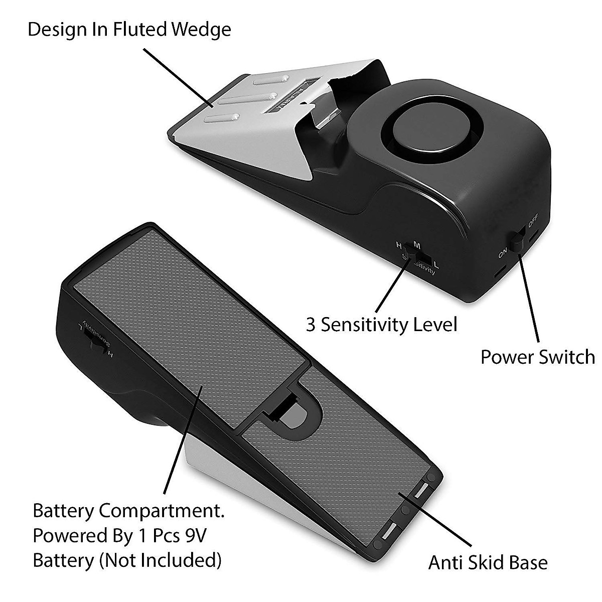 Upgraded Door Stop Alarm Hotel Door Security Devices - Tools for Traveling Door Stopper Home Safety