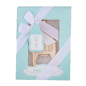 24pcs Poppin Bottle Bottle Opener Baby Shower Favors Gift for Boy with Exquisite Packaging Box,Baby Shower Souvenirs For Guests Boy Baby Shower Party Decor Supplies by WeddParty (Blue A, 24)