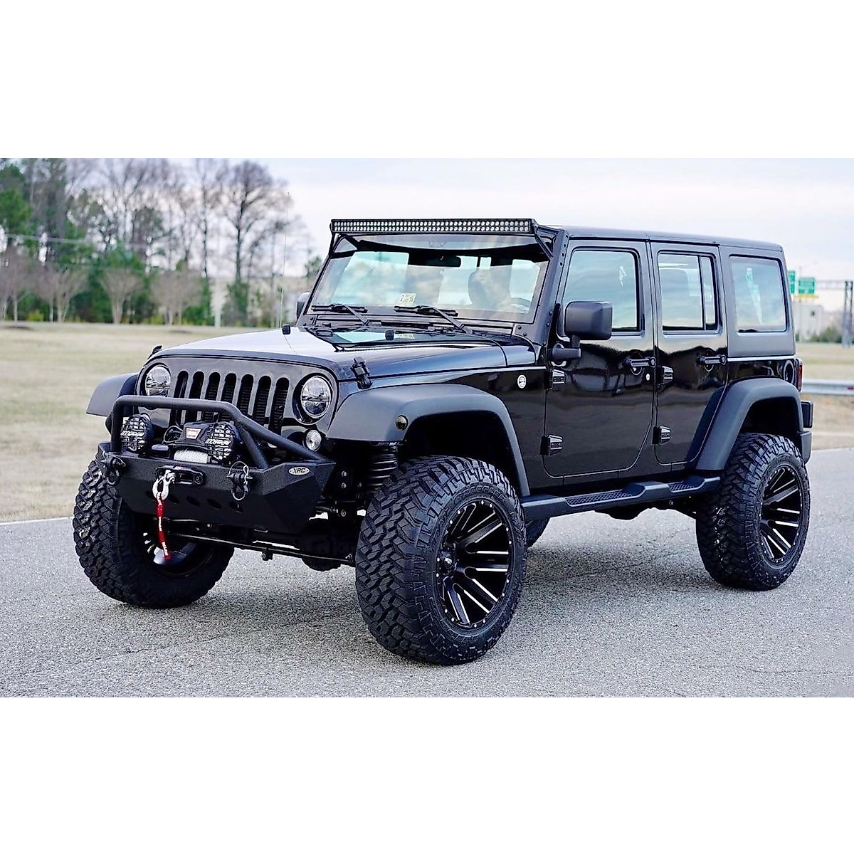 iJDMTOY Smoked Lens White Full LED Front Fender Flare Side Marker Light Kit Compatible With Jeep 2007-2017 Wrangler JK, Replace OEM Amber or Clear Sidemarker Lamps