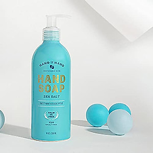 Hand in Hand Nourishing Liquid Hand Soap, 10 Fl Oz, Sweet Mint & Eucalyptus, Sea Salt Scent, 4 Pack
