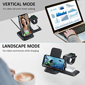 Wireless Charger，3 in 1 Wireless Charger Station for Apple iPhone/iWatch/Airpods,iPhone 14,13,12,11 (Pro, Pro Max)/XS/XR/XS/X/8(Plus),iWatch 7/6/SE/5/4/3/2,AirPods 3/2/pro
