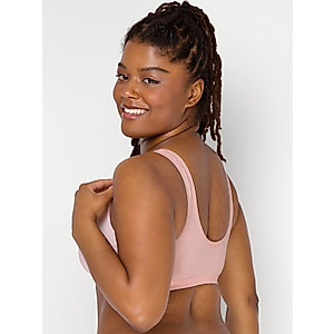 Fruit of the Loom Women's Comfort Front Close Sport Bra with Mesh Straps, Blushing Rose, 38