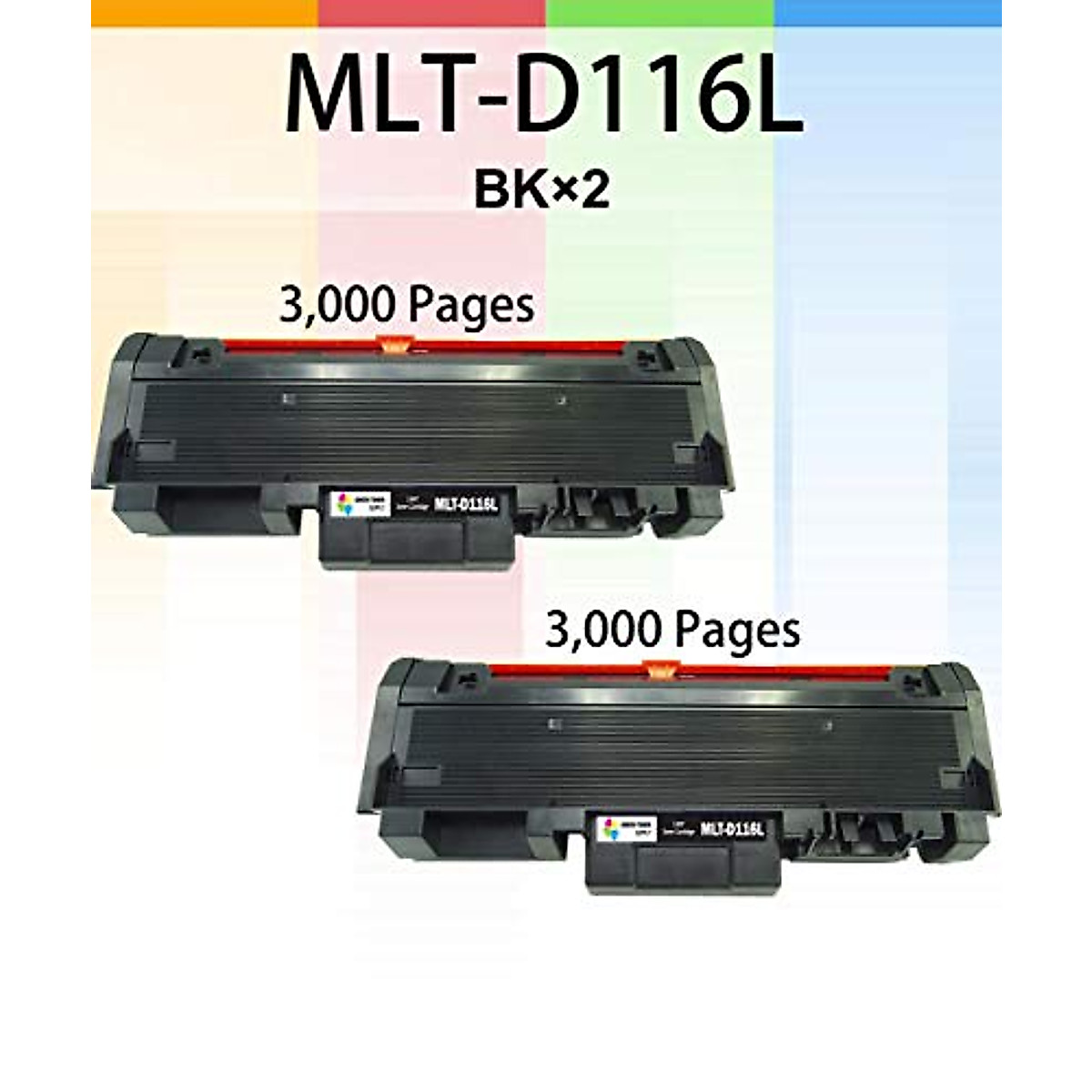 (2 Black Toner Cartridge) Compatible MLT-D116L 116L Toner Cartridge D116L Used for Samsung Xpress SL-M2625D M2675F M2825DW M2835DW M2875FD M2875FW M2885FW M2875DW Printer, by GTS