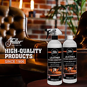 Fuller Brush Leather Cleaner Conditioner – Removes Surface Dirt & Protects Against Drying – Natural Oils Restore Appearance – Penetrates, Softens & Lubricates Leather Surfaces (Bottle with Sprayer)