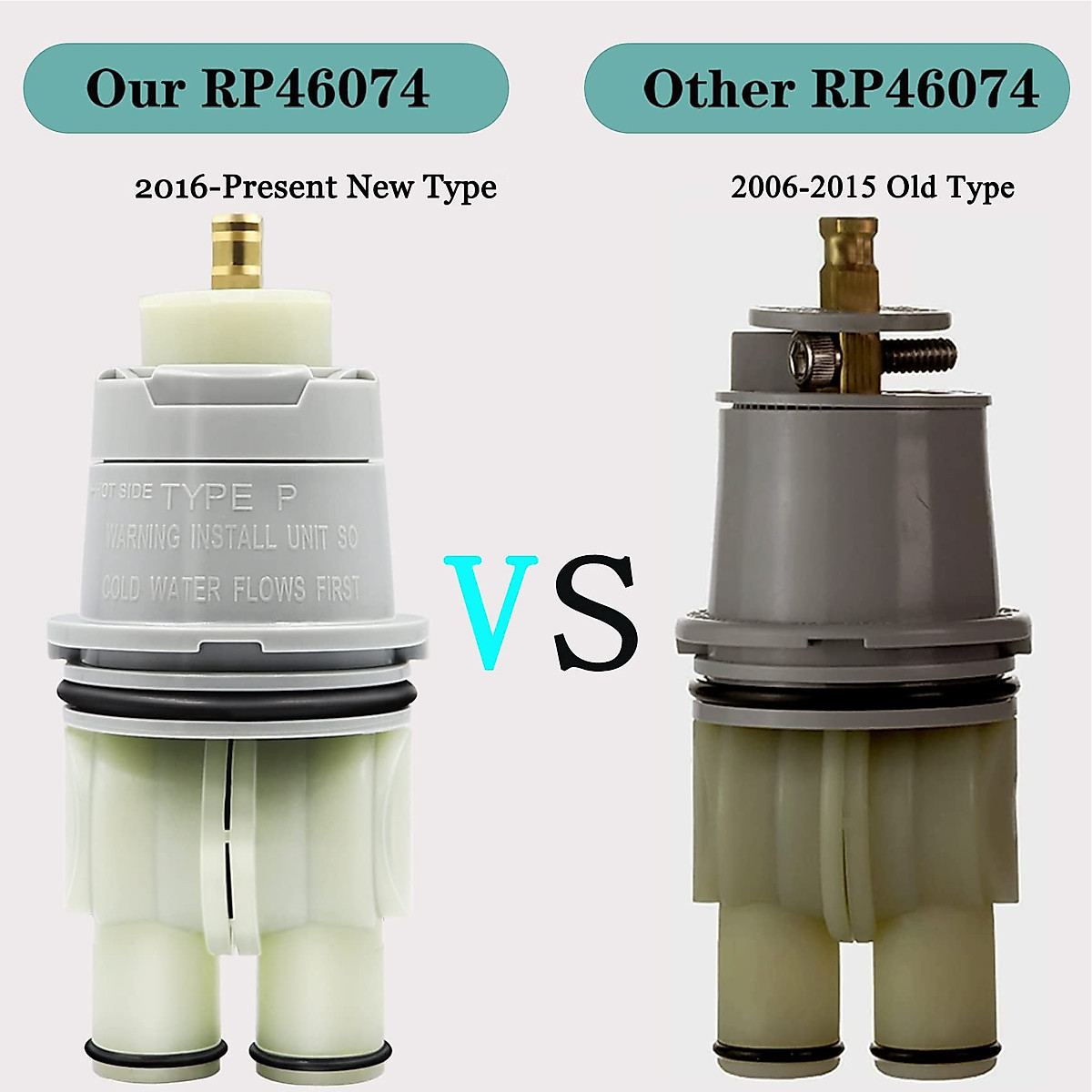 RP46074 Shower Valve Cartridge Assembly Compatible For Shower and Tub 13/14 Series Faucet, Single-handle Valve Cartridge Repair Assembly, Replacement Monitor,2