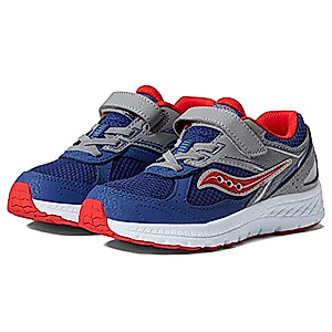 Saucony Cohesion 14 Alternative Closure Running Shoe, Navy/RED, 2 US Unisex Big Kid