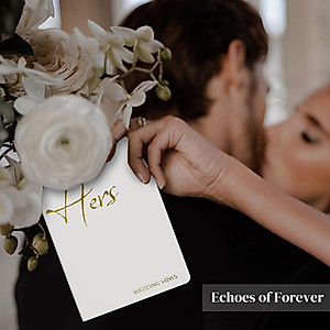 CICPAP Vow Books His and Hers, Wedding Vow Books with Gold Foil Lettering for Your Wedding, Perfect Wedding Present for Keepsake-Black&White