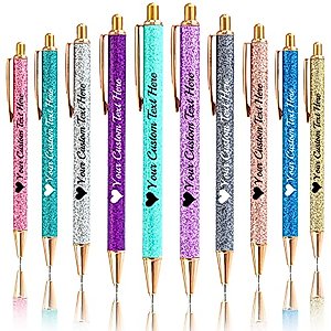 Personalized Ballpoint Pens with Stylus Custom Imprint Glitter Ballpoint Pen with Name Customized Ballpoint Pens Gift for Teacher Men Women