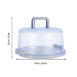 jojofuny Portable Round Cake Carrier with Handle Pie Saver Cupcake Container for Cookies Pies Desserts Blue
