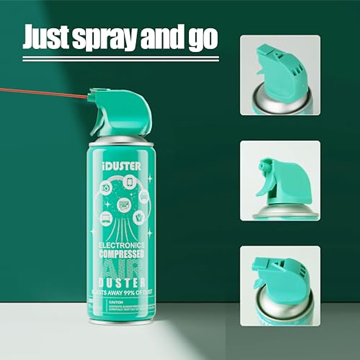 iDuster Disposable Compressed Air Duster, Computer Keyboard Cleaner,3 Packs