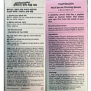 numbuzin No.9 Secret Firming Serum | Advanced Elasticity-Boosting Treatment Serum for Wrinkle Care, Aging Skin with 2 Peptides, Niacinamide, Hyaluronic Acid | Korean Skin Care, Loose Skin | 1.69 Fl Oz