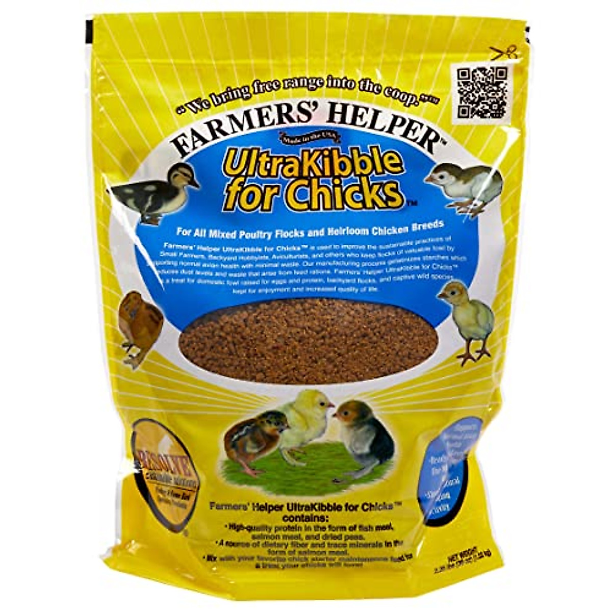 Farmers' Helper UltraKibble Food For Baby Chickens, Turkeys, Peafowl, Guinea Fowl, Geese, Pheasants and Ducks, 28 Ounce, 6 Pack