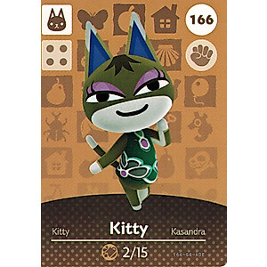 Nintendo Animal Crossing Happy Home Designer Amiibo Card Kitty 166/200 USA Version