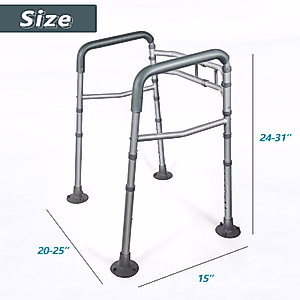 Toilet Safety Rails - FSA/HSA Eligible Heavy-Duty Adjustable Support Rails for Seniors and Disabled - Fits Any Toilet, Easy Installation, Foldable Design (300 LB)