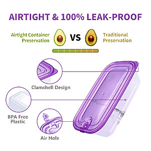 KIGI 6 PACK 40OZ Rectangular Meal Prep Container Plastic Food Containers with Lid