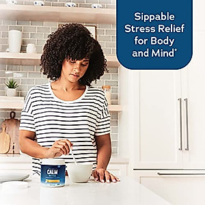 Natural Vitality Calm Mind, Magnesium Citrate + L-Theanine Powder, Supports a Healthy Response to Stress, Gluten Free & Vegetarian, Honey Chamomile, 12 Oz