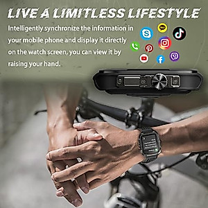 Smart Watch for Men with Bluetooth Call, Alexa Built-in1.8'' Rugged Military Smartwatch, 100+ Workouts SpO2 Heart Rate Monitor Sleep Step Counter IP68 Waterproof Activity Trackers for Android iPhone