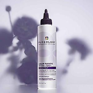 Pureology Color Fanatic Top Coat + Tone Purple, Pre-lightened light blonde to dark blonde, Rose, floral ginger & cedarwood, 6.7 fl. oz.