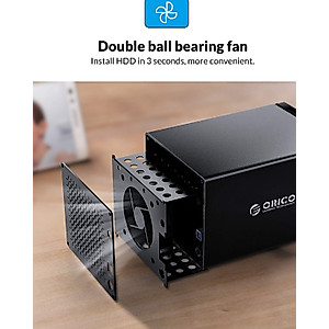 ORICO Raid Enclosure 4 Bay 3.5 Inch USB 3.0 External Hard Drive Enclosure Aluminum Magnetic SATA III Disk Storage Case for Office and Home Storage Expansion Up to 64 TB(4X16TB), NS400RU3